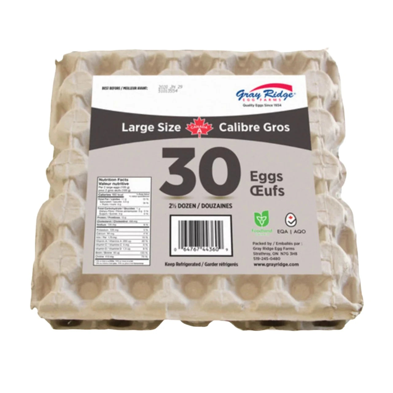 Gray Ridge Egg Farms Large Eggs 30 Count – GroceryBee